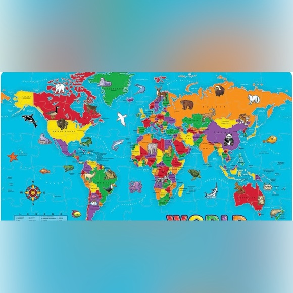 Toys | 54 Piece Foam World Map Floor Puzzle | Poshmark